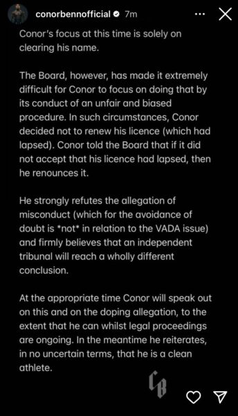Conor Benn releases statement after relinquishing British license ... Conor Benn releases statement after relinquishing British license ...